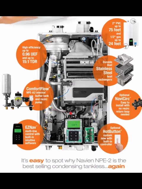 Navien NPE-240S2-NG 199 000 BTU Condensing PremiumGas Tankless Water ...