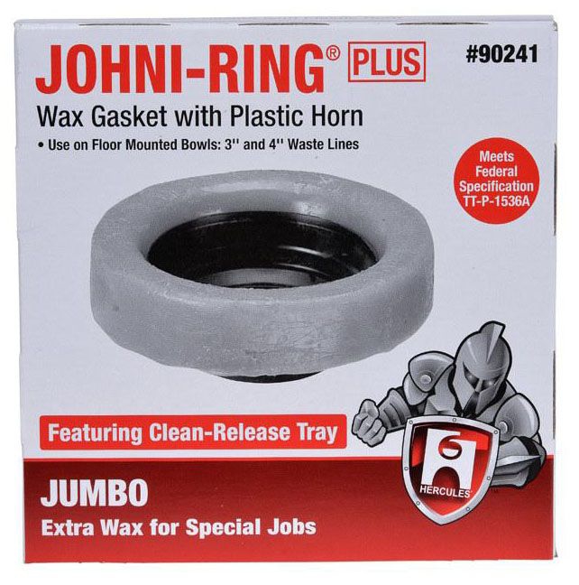 HERC 90241 JUMBO JOHNI-RING WAX RING W/ HORN FOR 3" & 4" LINES - APFS