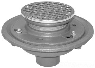 WADE 1100-A5-1-3NH Floor Drain w/ Cast Iron Body, 5" Nicklen Bronze Top ...